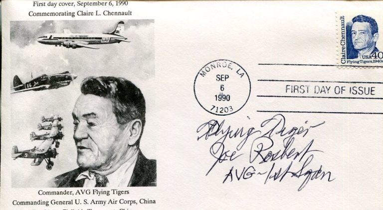 Joseph Joe Rosbert WWII War Fighter Pilot Flying Tigers AVG Ace Signed ...