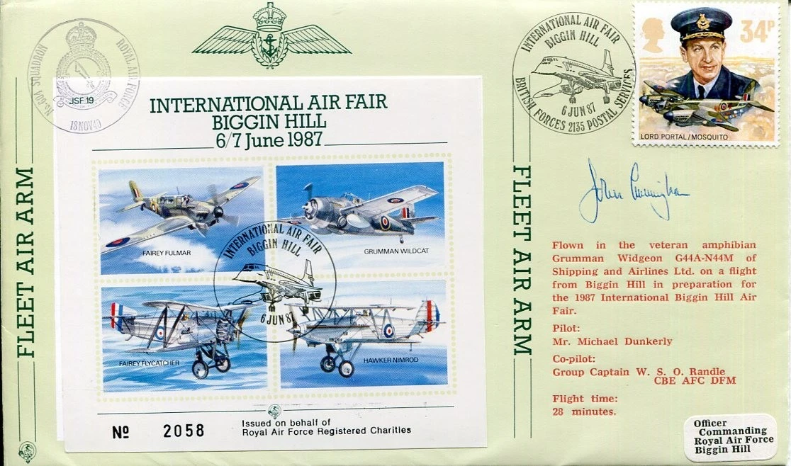 John Cunningham DSO RAF WWII War Ace Fighter Battle of France Signed ...