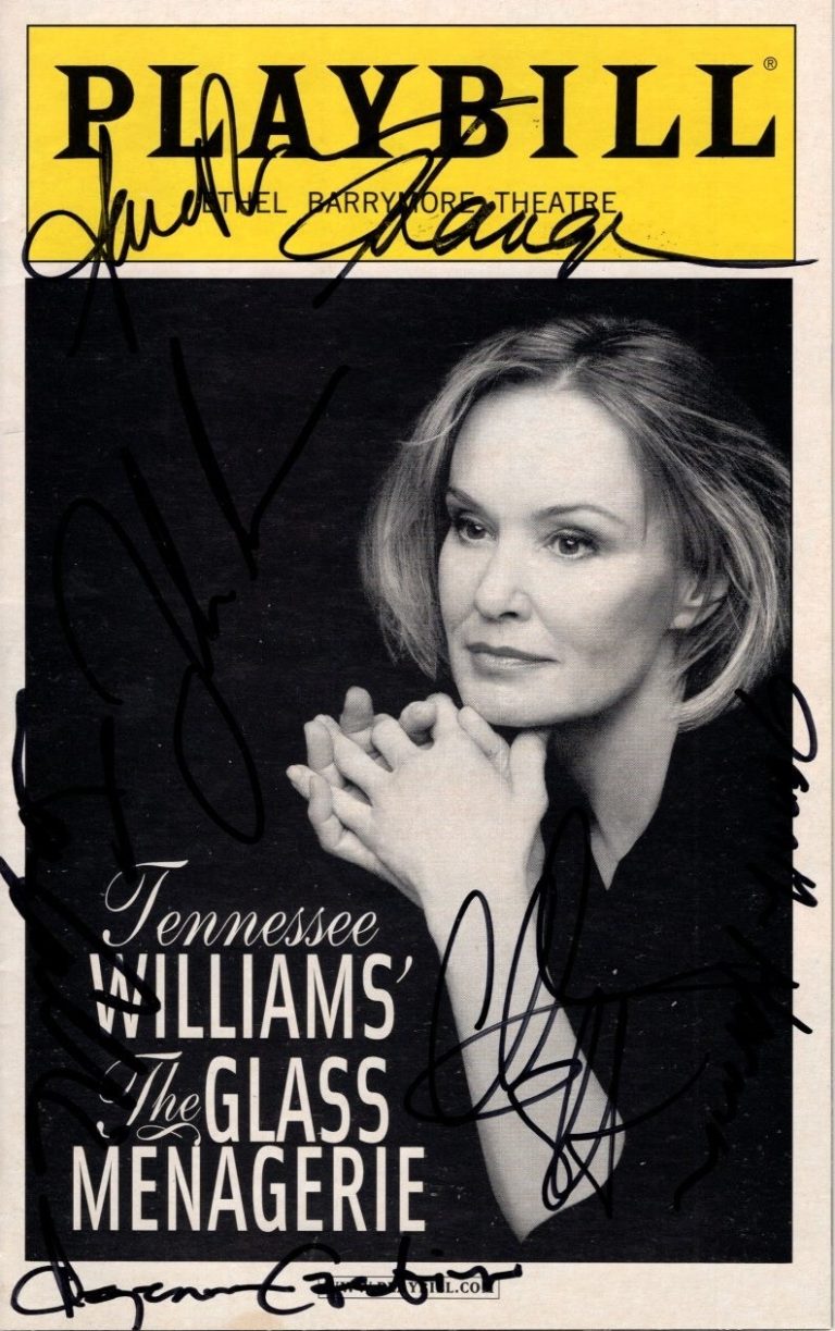 TENNESSEE WILLIAMS THE GLASS MENAGERIE Signed CAST Playbill w/ Hologram ...