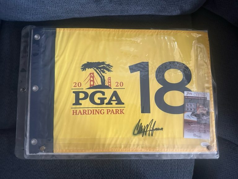 Collin Morikawa SIGNED 2020 PGA Championship Flag JSA Authenticated COA ...