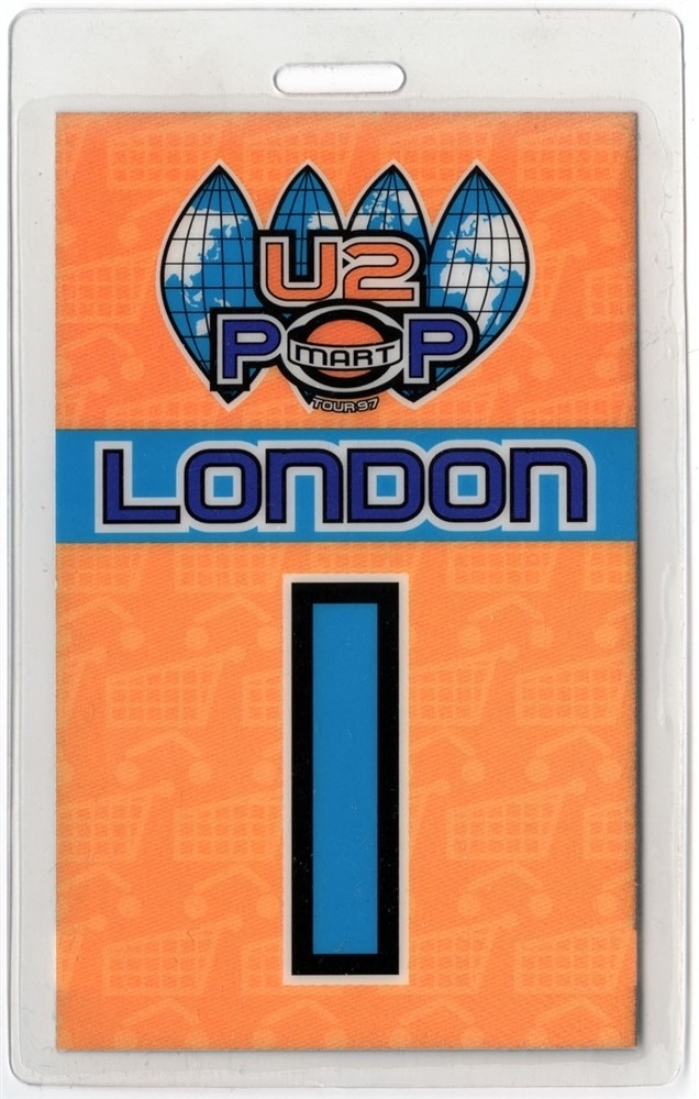 U2 1997 Popmart Concert Tour Laminated Backstage Pass - London 1 ...