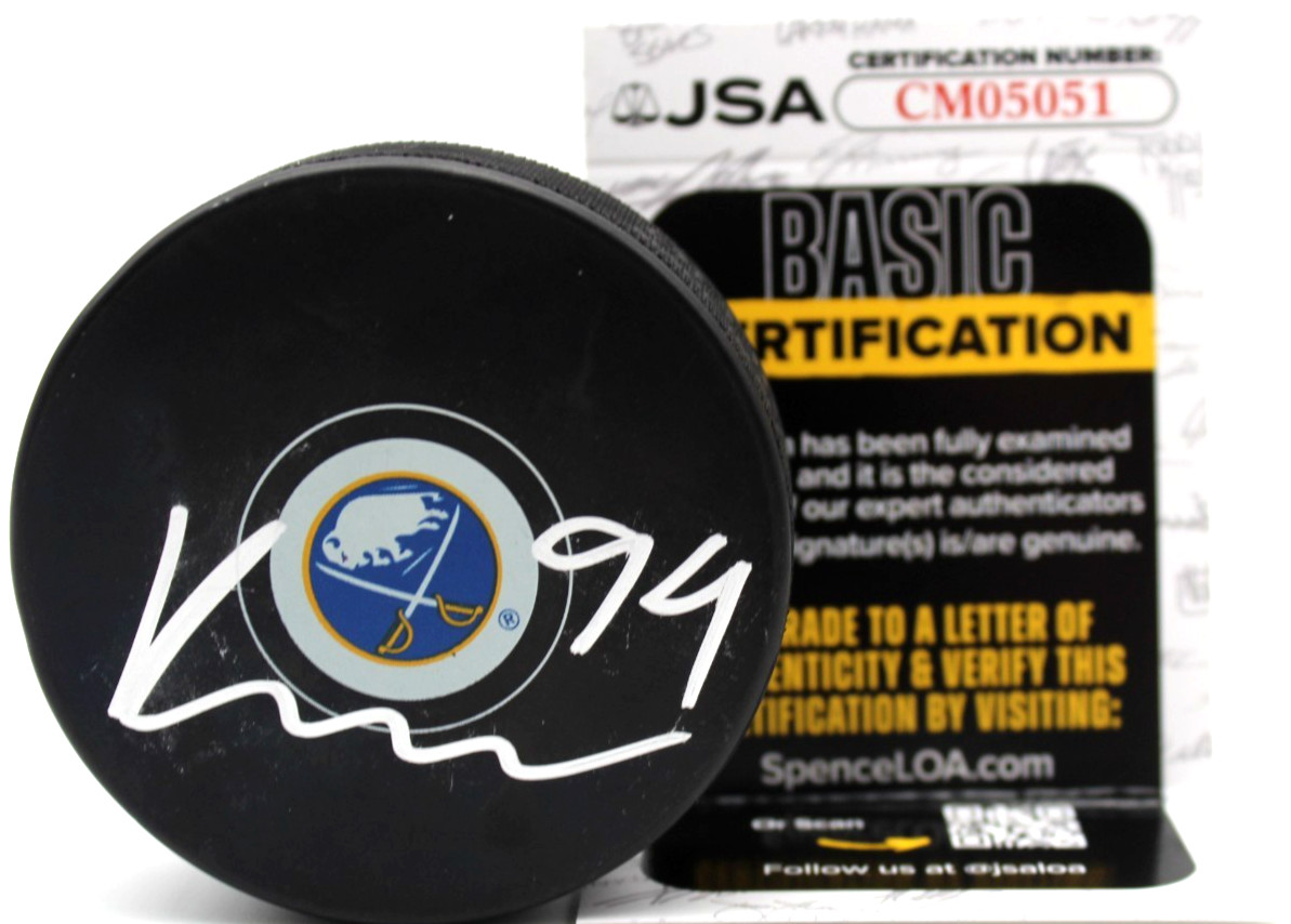 Konsta Helenius Signed Buffalo Sabres Hockey Logo Puck w/JSA COA ...
